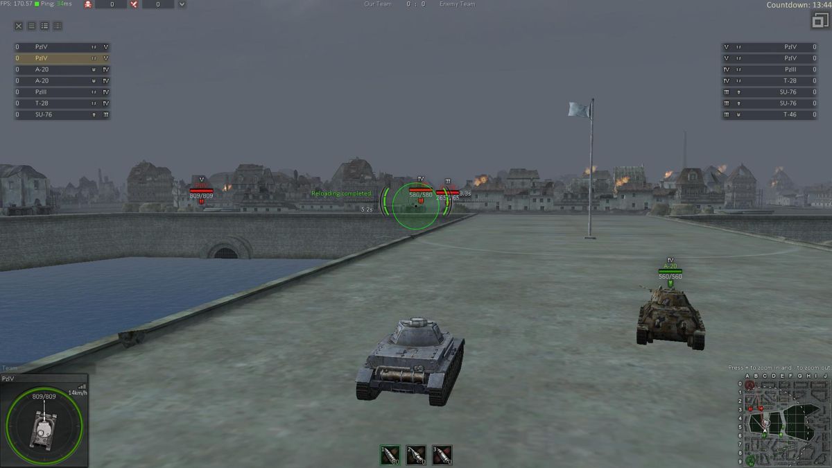 Screenshot of Ground War: Tanks (Browser, 2014) - MobyGames