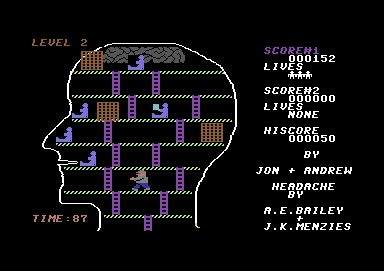 Screenshot of Headache (Commodore 64, 1984) - MobyGames