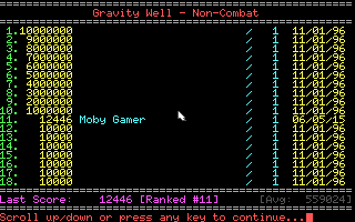 Screenshot of Gravity Well (DOS, 1996) - MobyGames