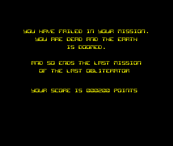 Screenshot of Obliterator (ZX Spectrum, 1988) - MobyGames