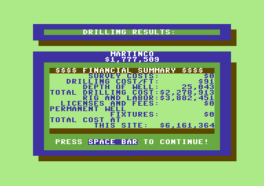 Screenshot of Oil Barons (Commodore 64, 1983) - MobyGames