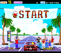 Screenshot of OutRun (TurboGrafx-16, 1986) - MobyGames