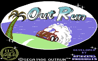 Screenshot of OutRun (Commodore 64, 1986) - MobyGames