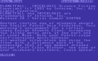 Screenshot of Planetfall (Commodore 64, 1983) - MobyGames
