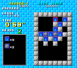 Screenshot of Puzznic (TurboGrafx-16, 1989) - MobyGames