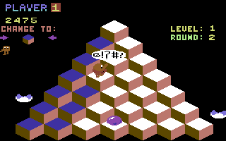 Screenshot of Q*bert (Commodore 64, 1982) - MobyGames
