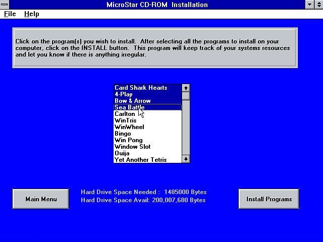 Screenshot of Game Gallery Vol.#1 (Windows 3.x, 1997) - MobyGames