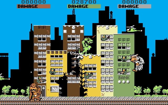 Screenshot of Rampage (Amiga, 1986) - MobyGames