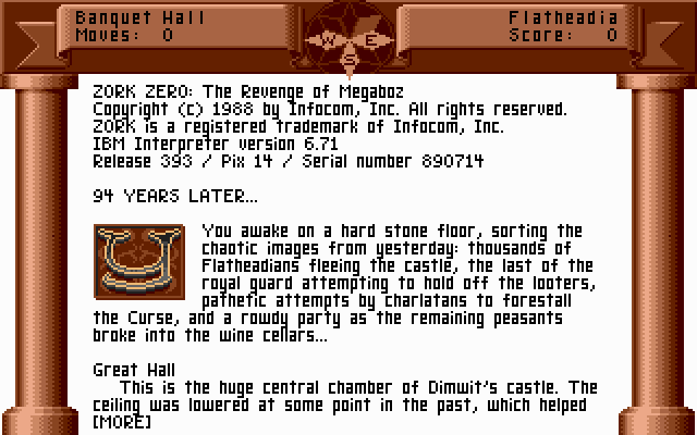 Screenshot of Zork Zero: The Revenge of Megaboz (DOS, 1989) - MobyGames