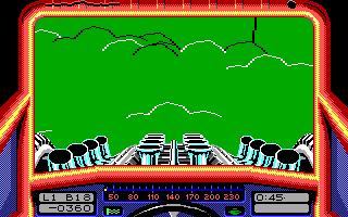 Screenshot of Stunt Track Racer (DOS, 1989) - MobyGames