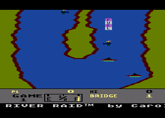 Screenshot of River Raid (Atari 5200, 1982) - MobyGames