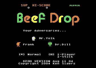 Screenshot of Beef Drop (Atari 5200, 2004) - MobyGames