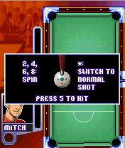 Screenshot of Midnight Pool (J2ME, 2005) - MobyGames