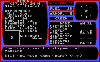 Screenshot of Star Command (DOS, 1988) - MobyGames