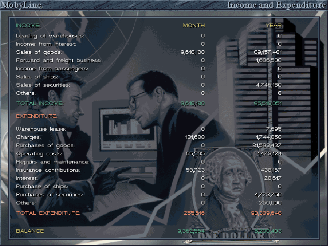 Screenshot of Ocean Trader (DOS, 1995) - MobyGames