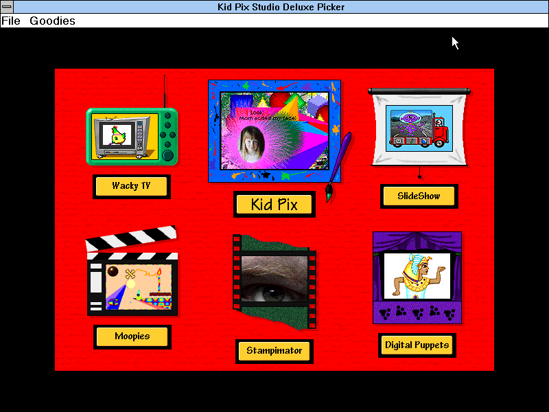 Screenshot of Kid Pix Studio Deluxe (Windows 3.x, 1998) - MobyGames