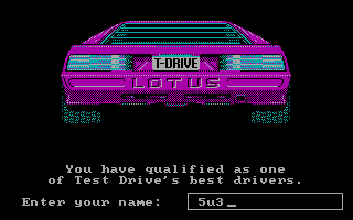 Screenshot of Test Drive (DOS, 1987) - MobyGames