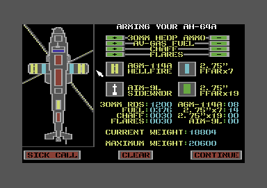 Screenshot of Gunship (Commodore 64, 1986) - MobyGames