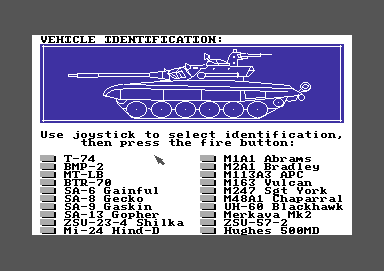 Screenshot of Gunship (Commodore 64, 1986) - MobyGames