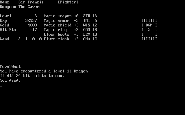 Screenshot of DND (DOS, 1976) - MobyGames