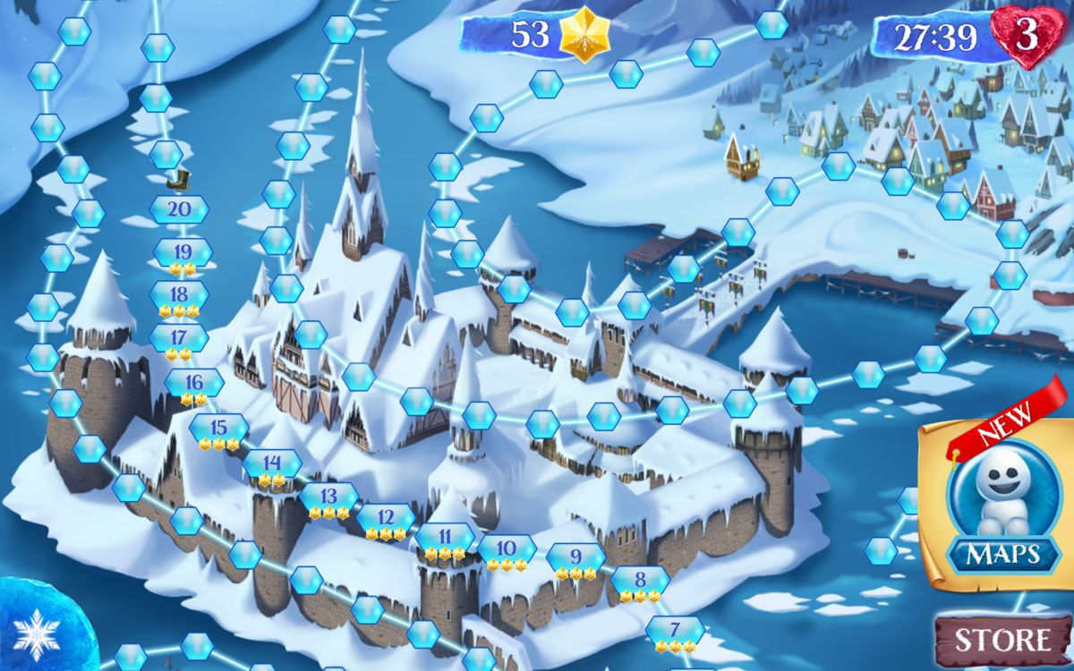Screenshot of Frozen: Free Fall (Android, 2013) - MobyGames