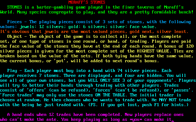 Screenshot of Moraff's Stones (DOS, 1992) - MobyGames