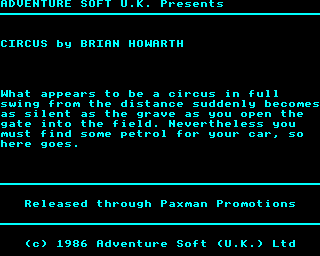 Screenshot of Circus (Electron, 1982) - MobyGames