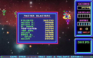 Screenshot of Kiloblaster (DOS, 1992) - MobyGames