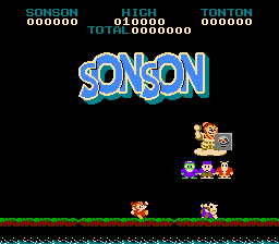 Screenshot of SonSon (NES, 1984) - MobyGames