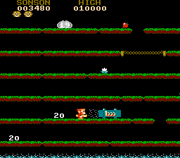 Screenshot of SonSon (NES, 1984) - MobyGames