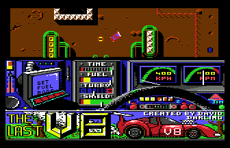 Screenshot of The Last V8 (Commodore 128, 1986) - MobyGames