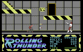 Screenshot of Rolling Thunder (Commodore 64, 1986) - MobyGames