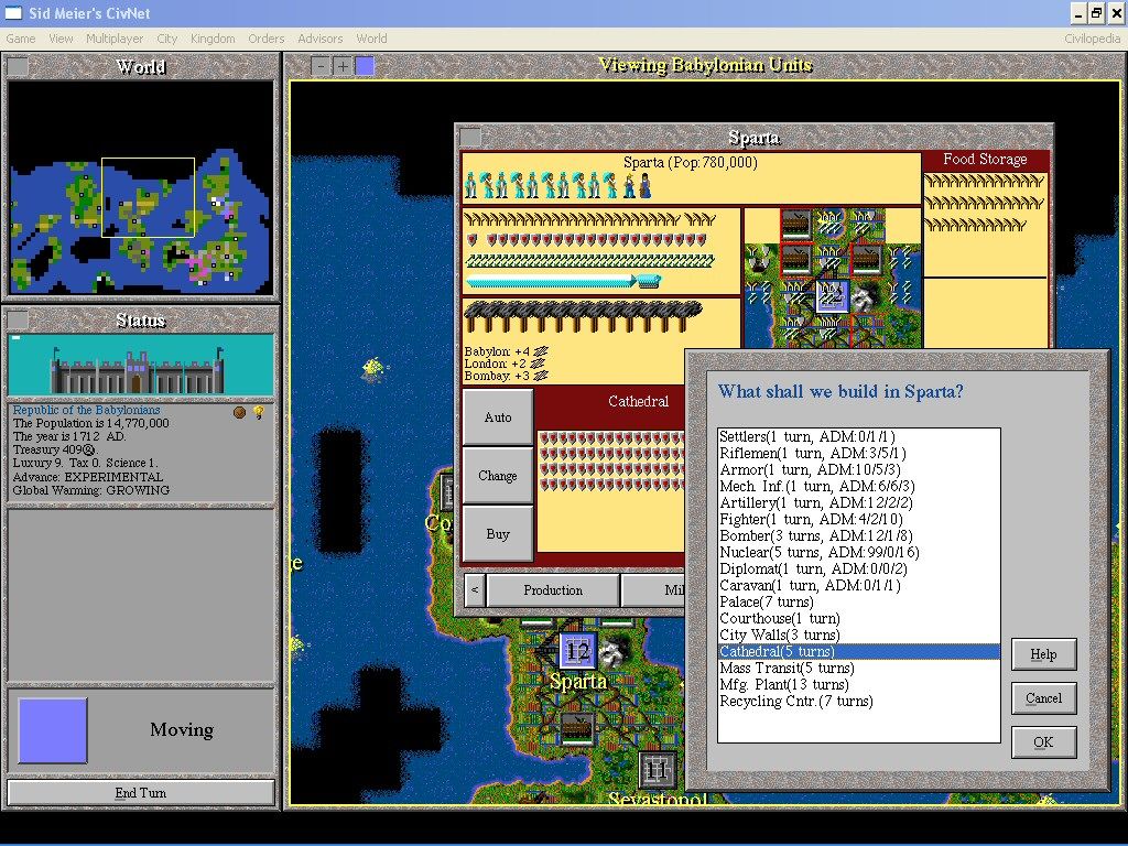 Screenshot of Sid Meier's CivNet (Windows 3.x, 1995) - MobyGames