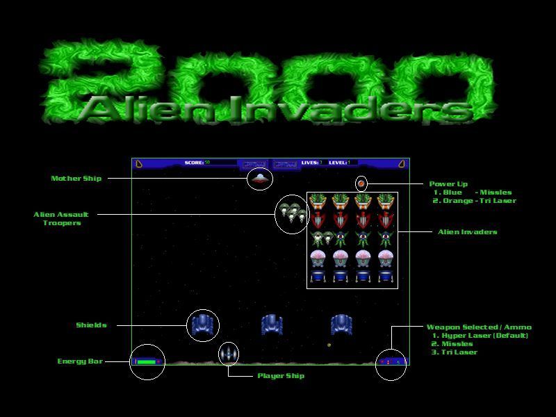 Screenshot of Alien Invaders 2000 (Windows, 1999) - MobyGames