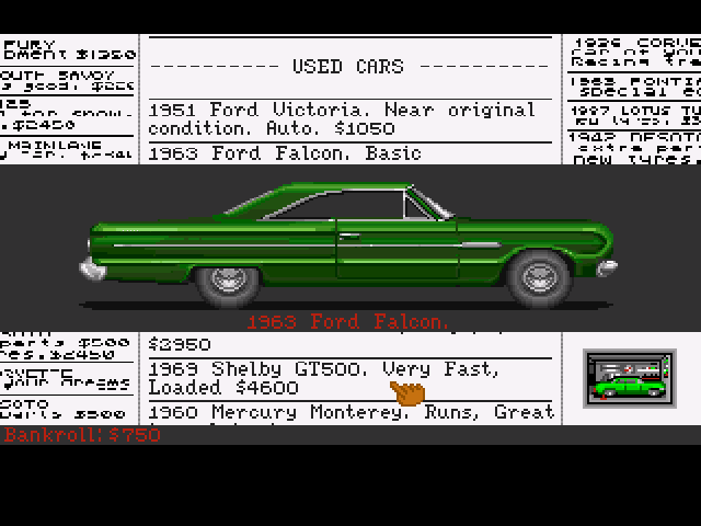Screenshot of Street Rod 2: The Next Generation (Amiga, 1991) - MobyGames