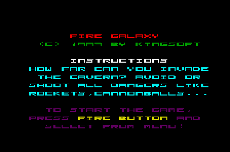 Fire Galaxy (1983) - MobyGames