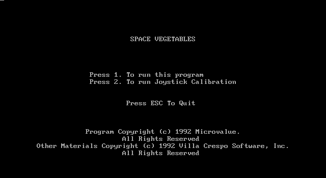 Screenshot of Space Vegetables (DOS, 1992) - MobyGames