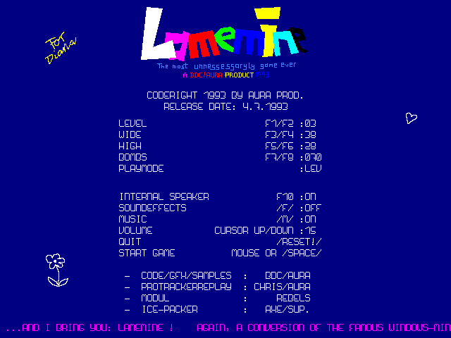 Screenshot of Lamemine (Atari ST, 1993) - MobyGames