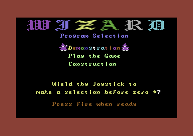 Screenshot of Wizard (Commodore 64, 1984) - MobyGames