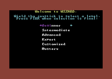 Screenshot of Wizard (Commodore 64, 1984) - MobyGames