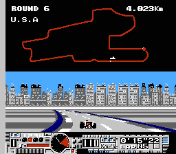 Screenshot of Michael Andretti's World GP (NES, 1988) - MobyGames