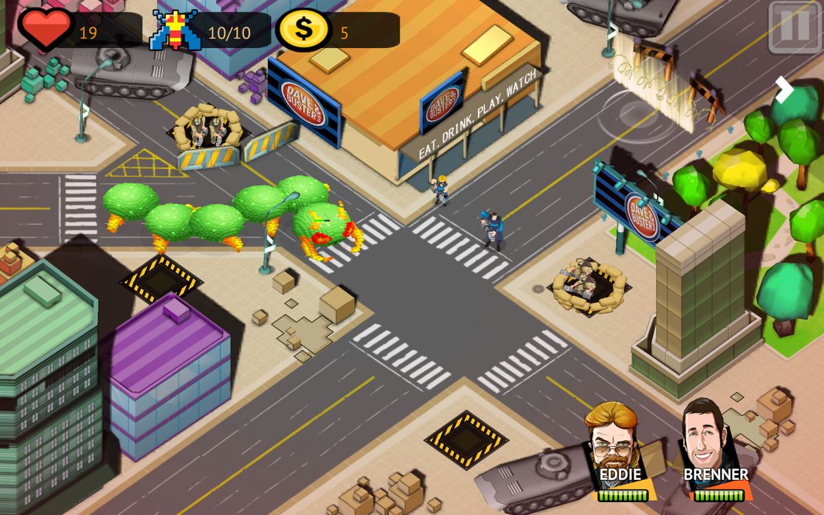 Screenshot of Pixels Defense (Android, 2015) - MobyGames