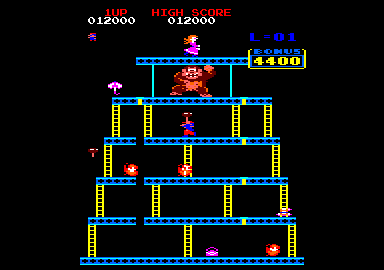 Screenshot of Donkey Kong (Amstrad CPC, 1981) - MobyGames
