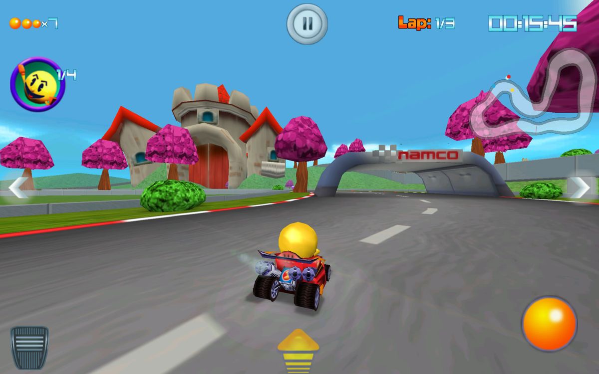 Screenshot of Pac-Man Kart Rally 3D (Android, 2010) - MobyGames