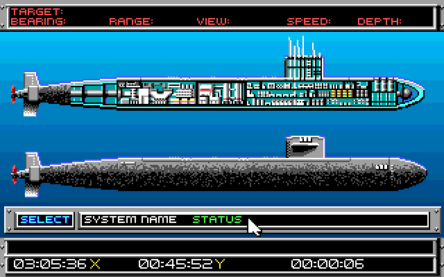Screenshot of 688 Attack Sub (DOS, 1989) - MobyGames