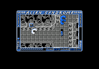 Screenshot of Alien Syndrome (Amstrad CPC, 1986) - MobyGames