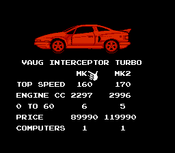 Screenshot of Super Cars (NES, 1990) - MobyGames