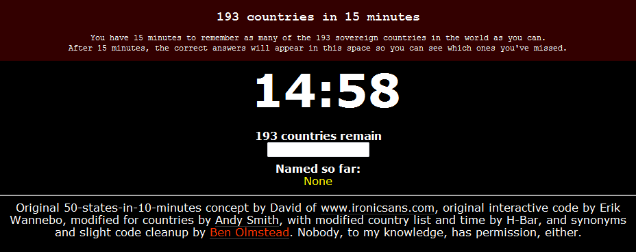 193 sovereign countries in 15 minutes (2007) - MobyGames