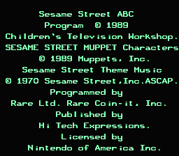 Screenshot of Sesame Street A B C (NES, 1989) - MobyGames