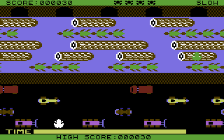 Screenshot of Frogger (Commodore 64, 1981) - MobyGames
